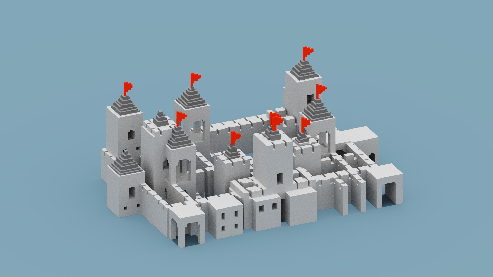 3D Model Voxel Castle - TurboSquid 1956651