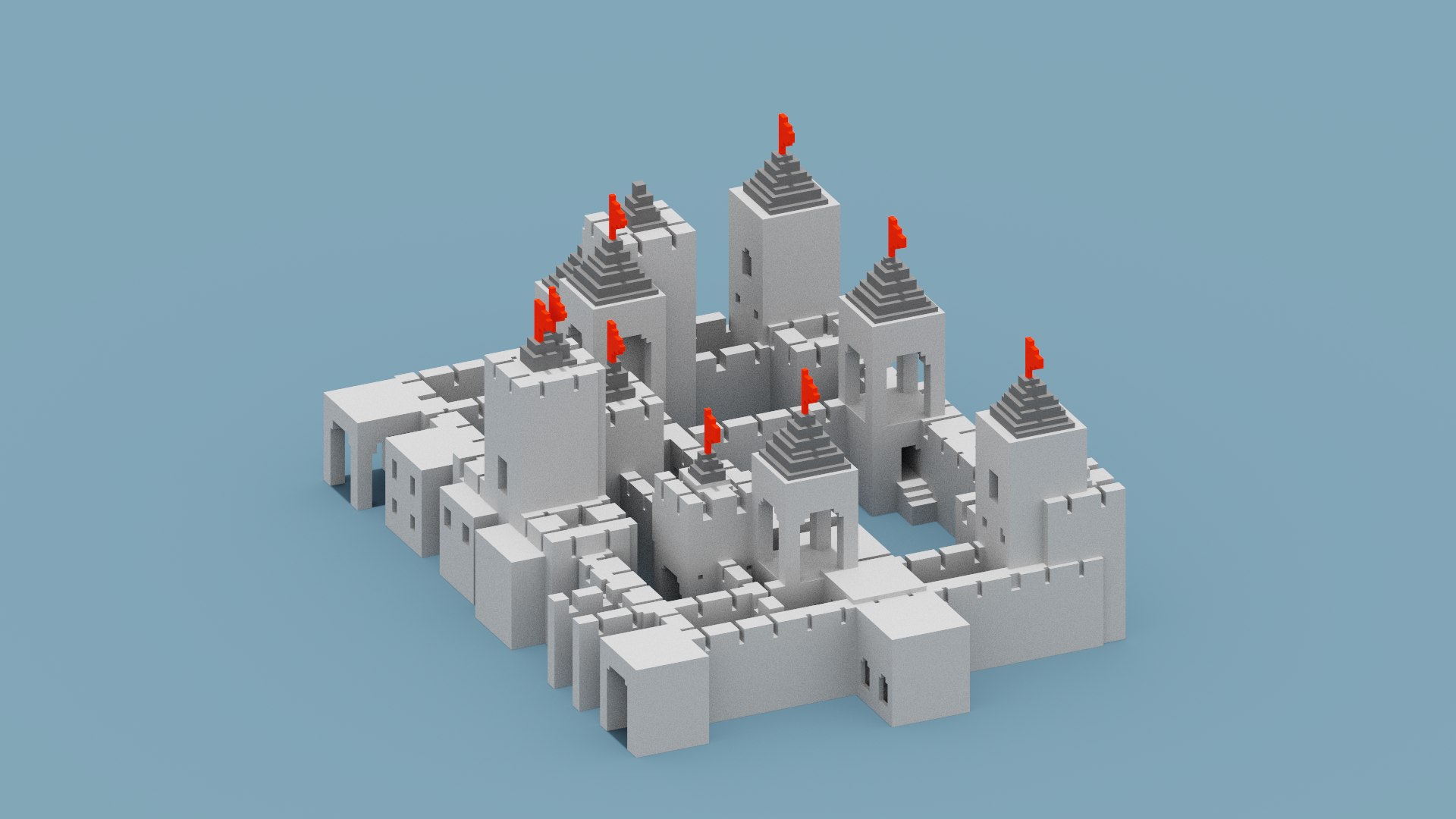 3D Model Voxel Castle - TurboSquid 1956651