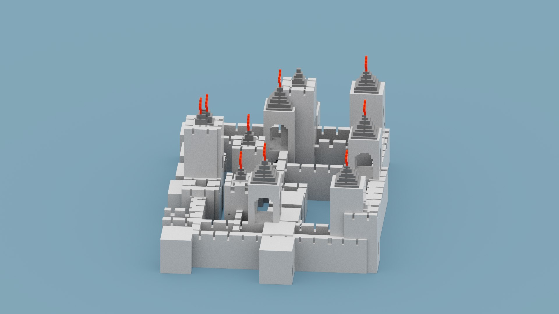 3D Model Voxel Castle - TurboSquid 1956651