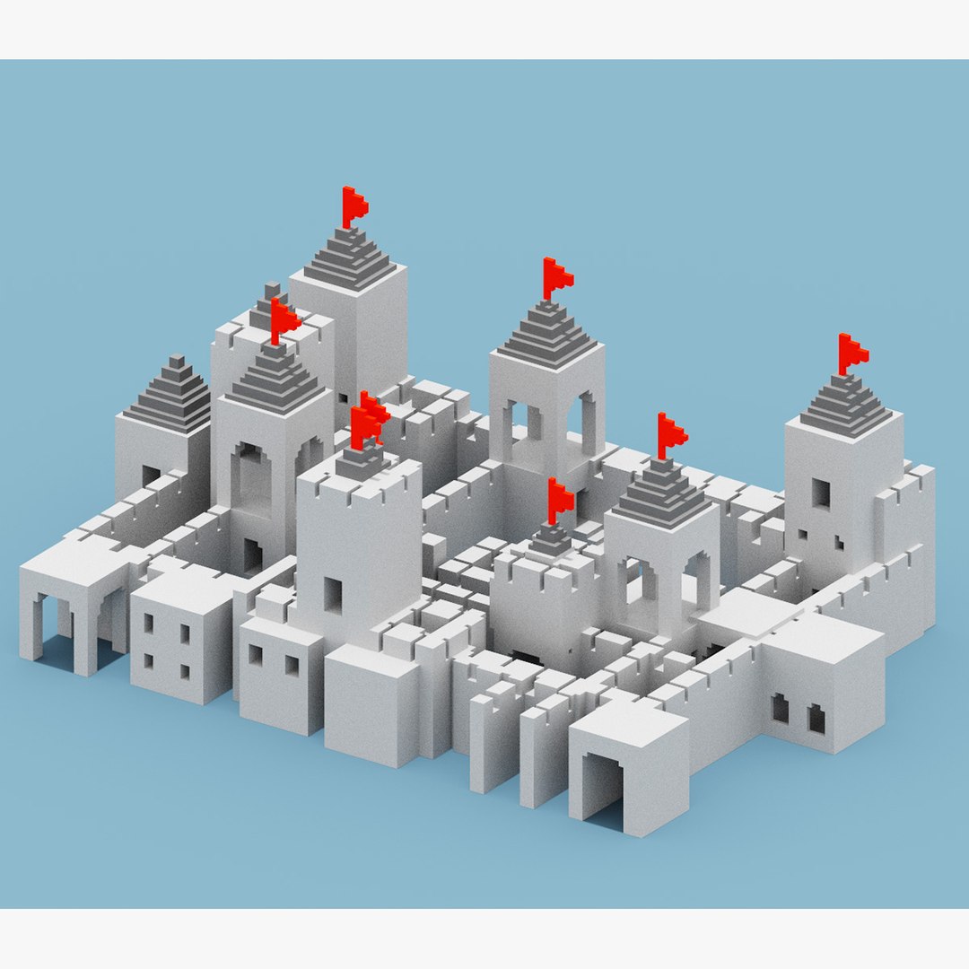 3D Model Voxel Castle - TurboSquid 1956651