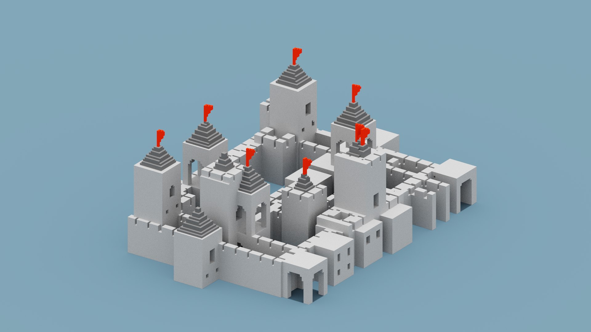 3D Model Voxel Castle - TurboSquid 1956651