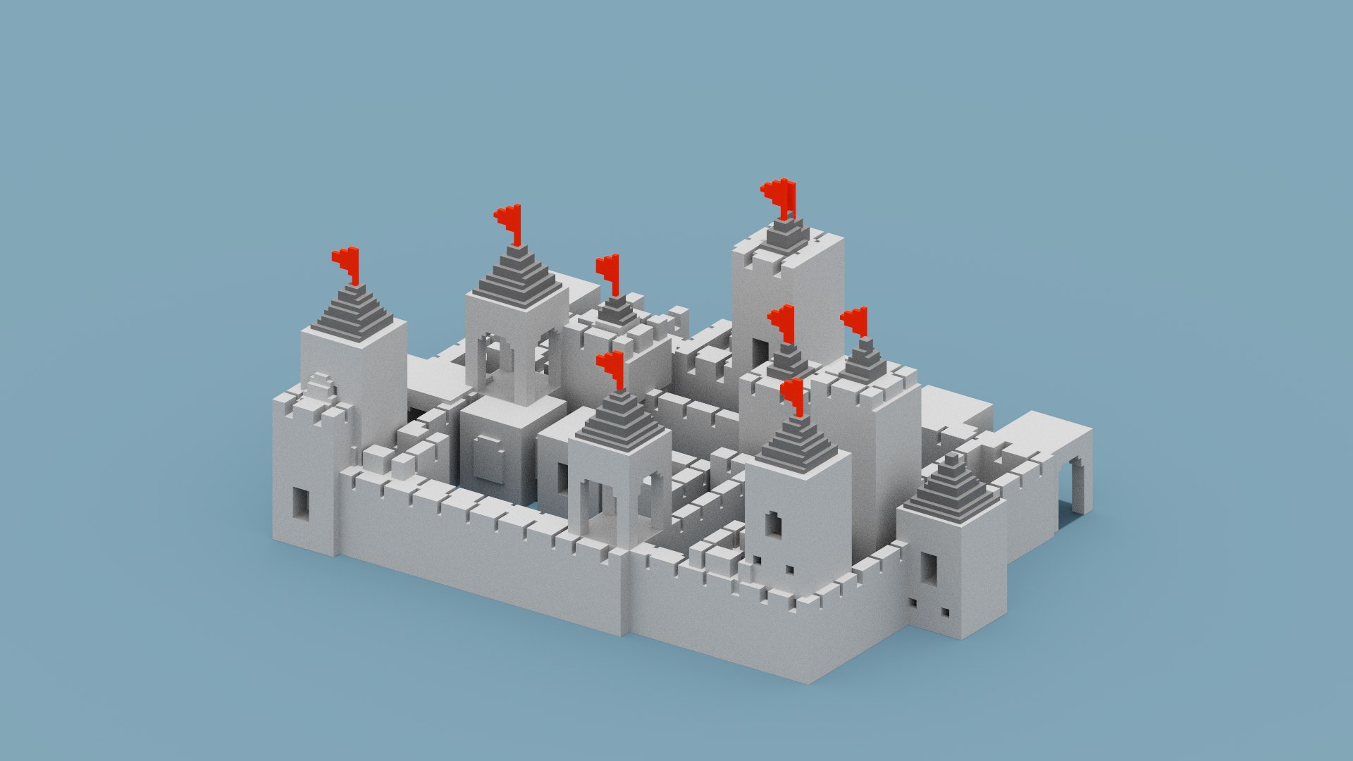 3D Model Voxel Castle - TurboSquid 1956651