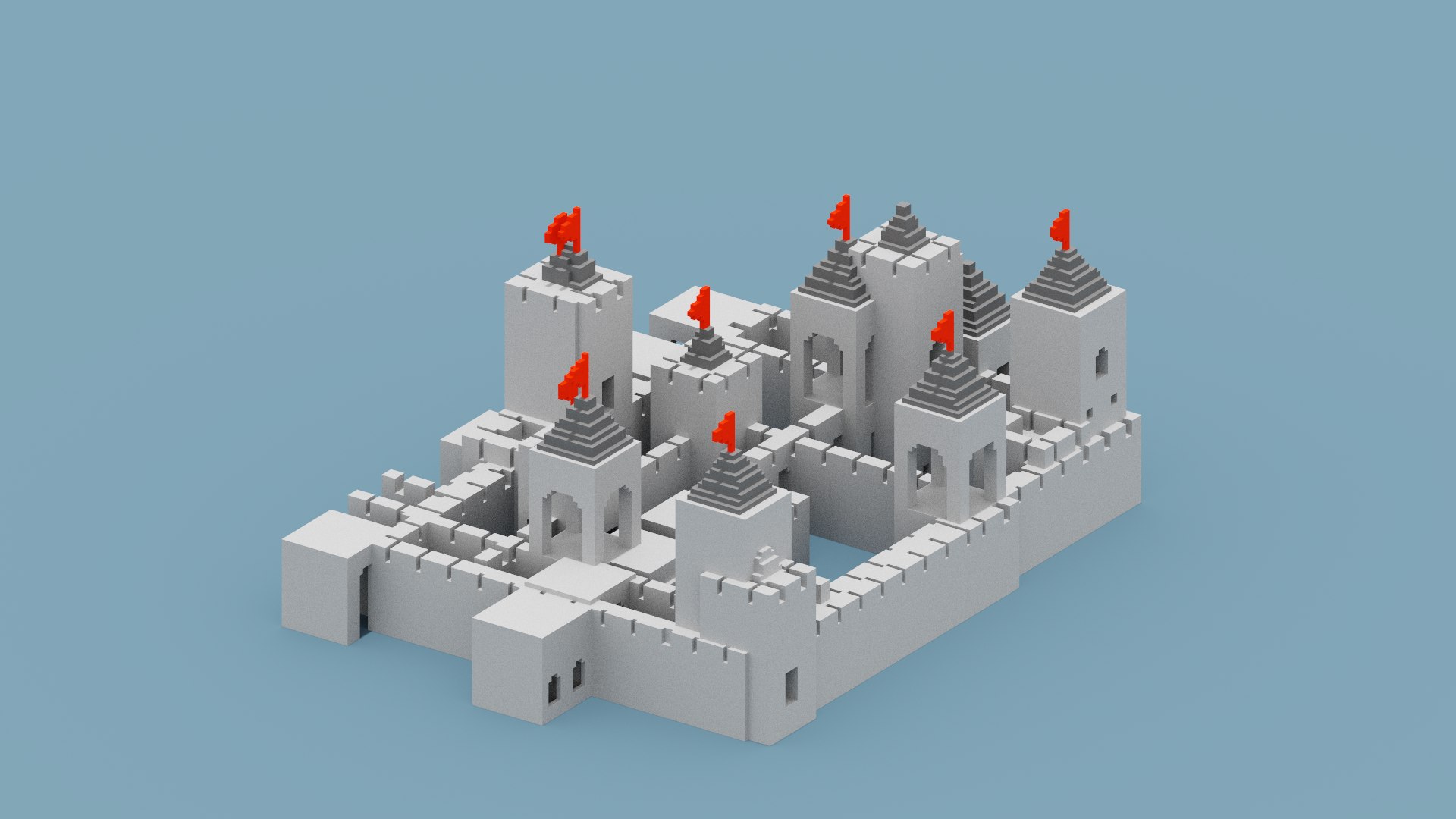 3D Model Voxel Castle - TurboSquid 1956651