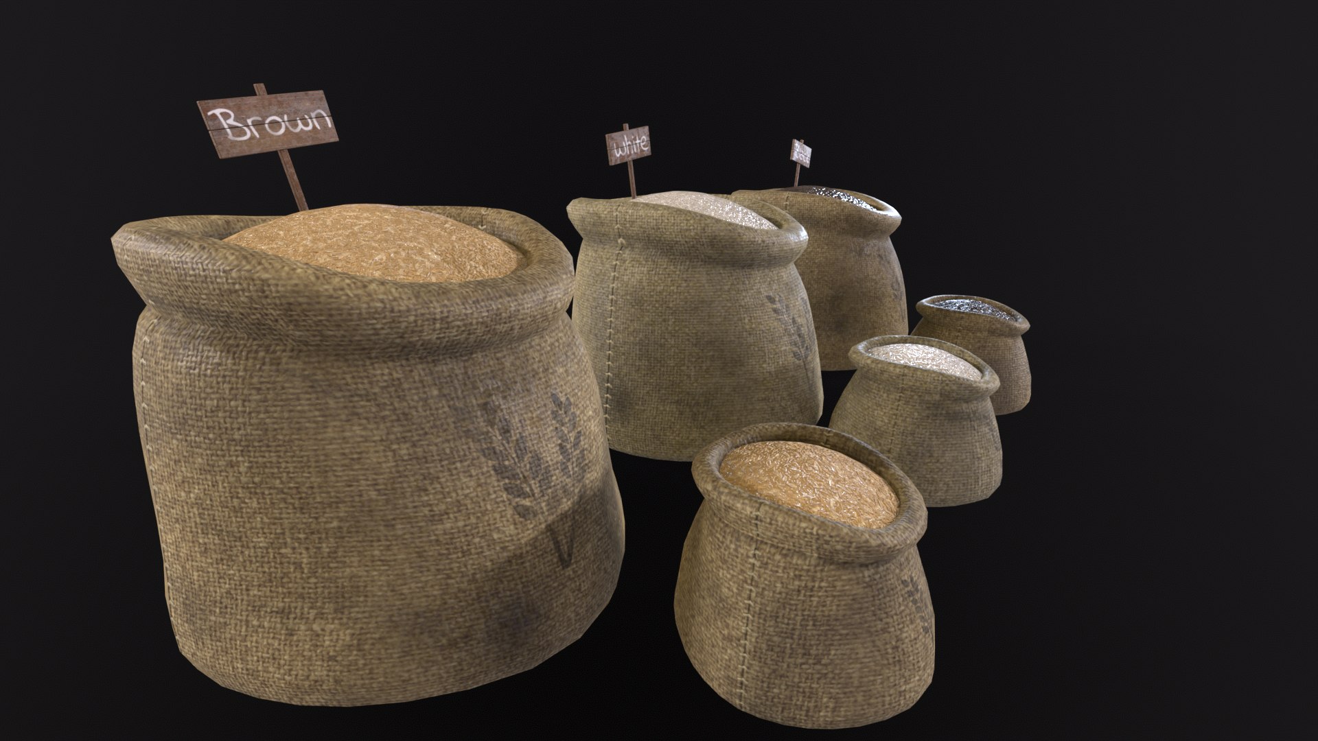 Rice Sacks 3D model - TurboSquid 2175684
