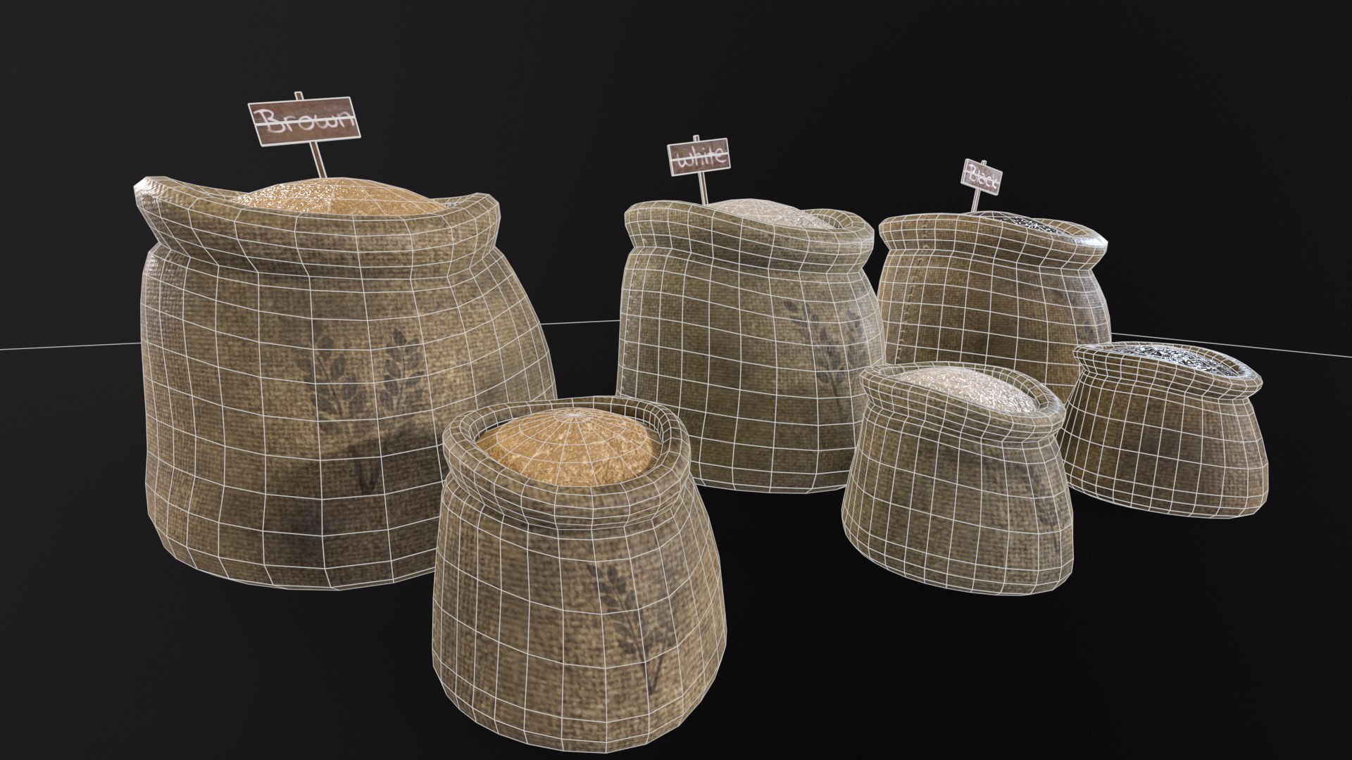 Rice Sacks 3D model - TurboSquid 2175684