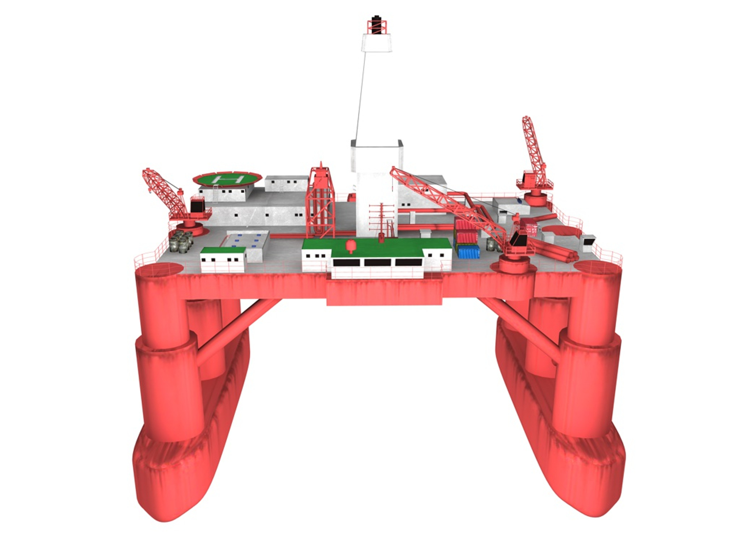 3d Model Of Offshore Oil Rig Platform