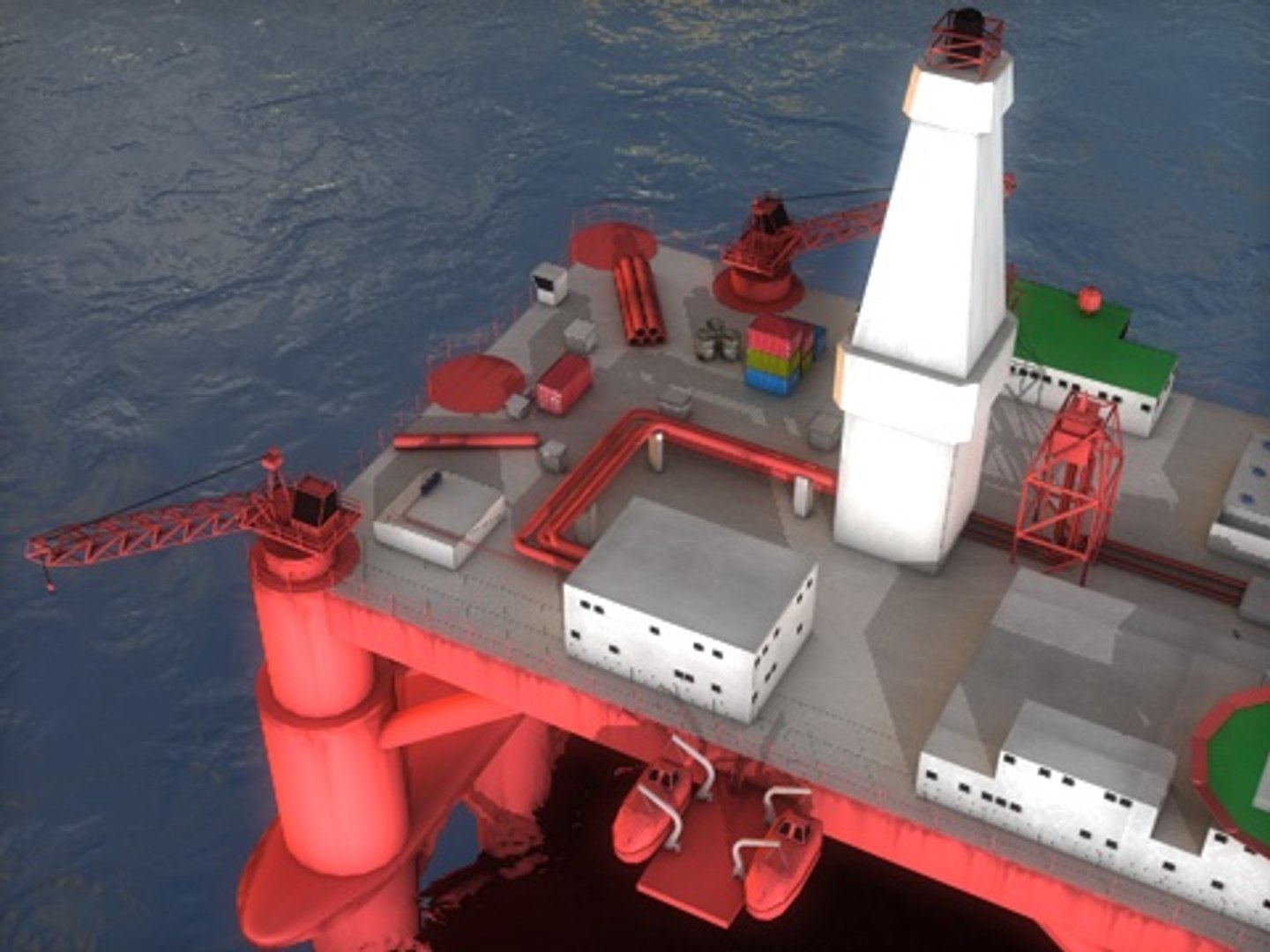3d Model Of Offshore Oil Rig Platform