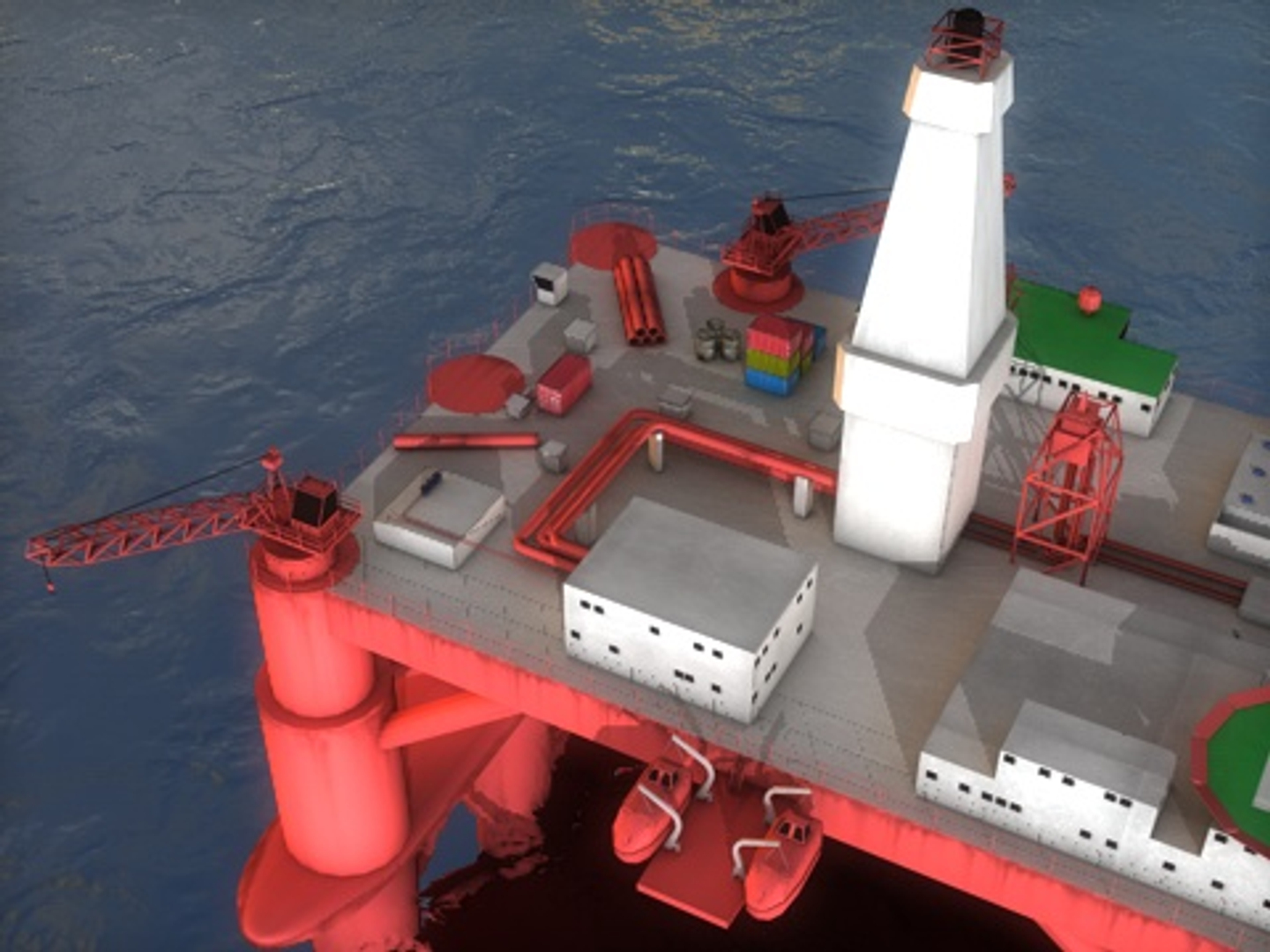 3d model of offshore oil rig platform