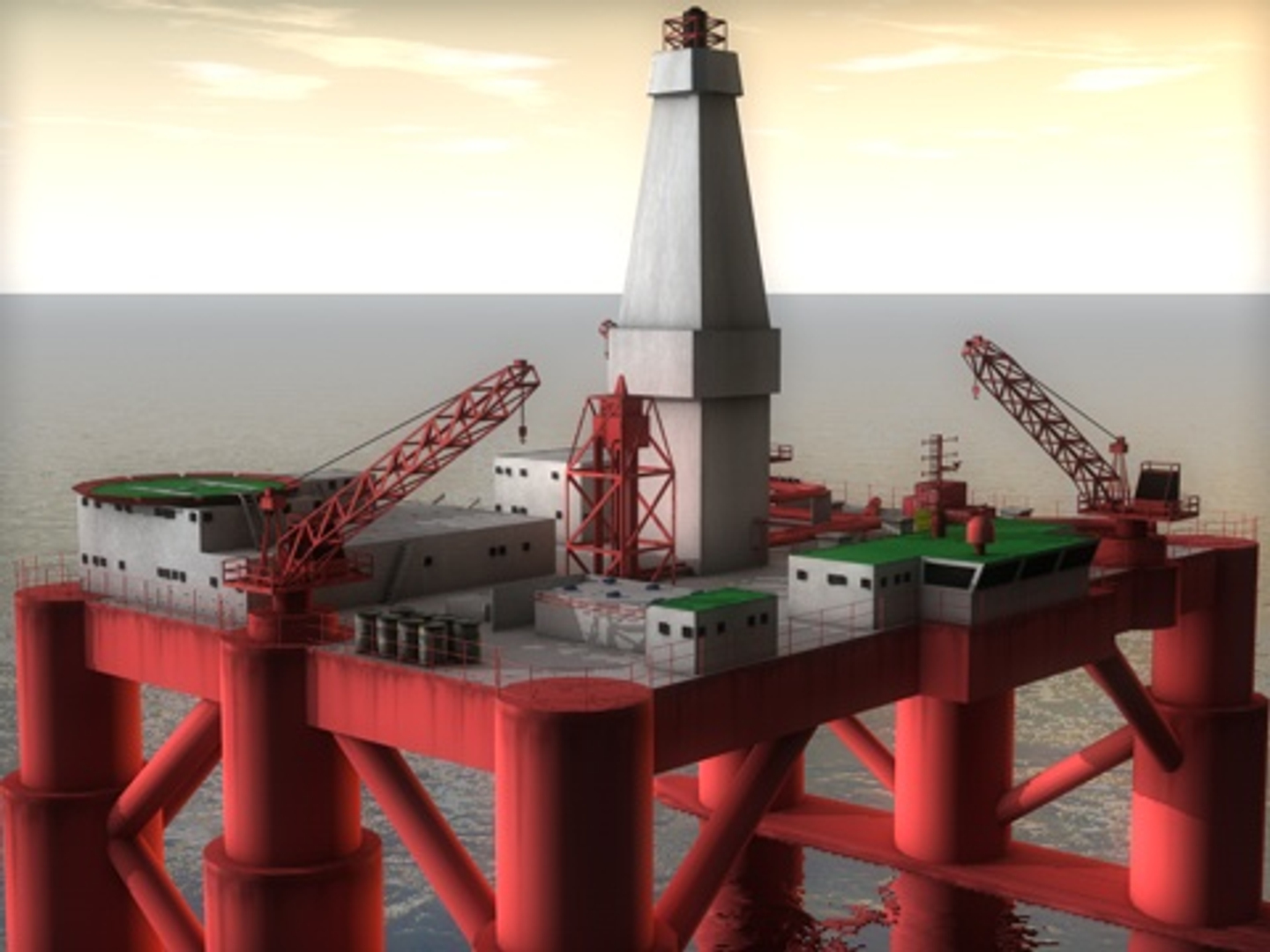 3d model of offshore oil rig platform