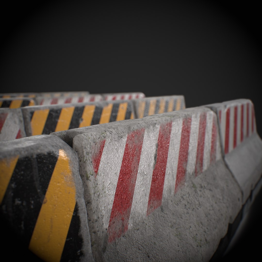 Concrete Barrier Blocking Road 3D Model - TurboSquid 2231786