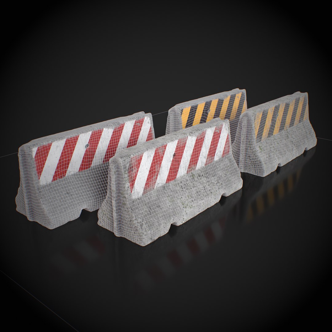 Concrete Barrier Blocking Road 3D Model - TurboSquid 2231786