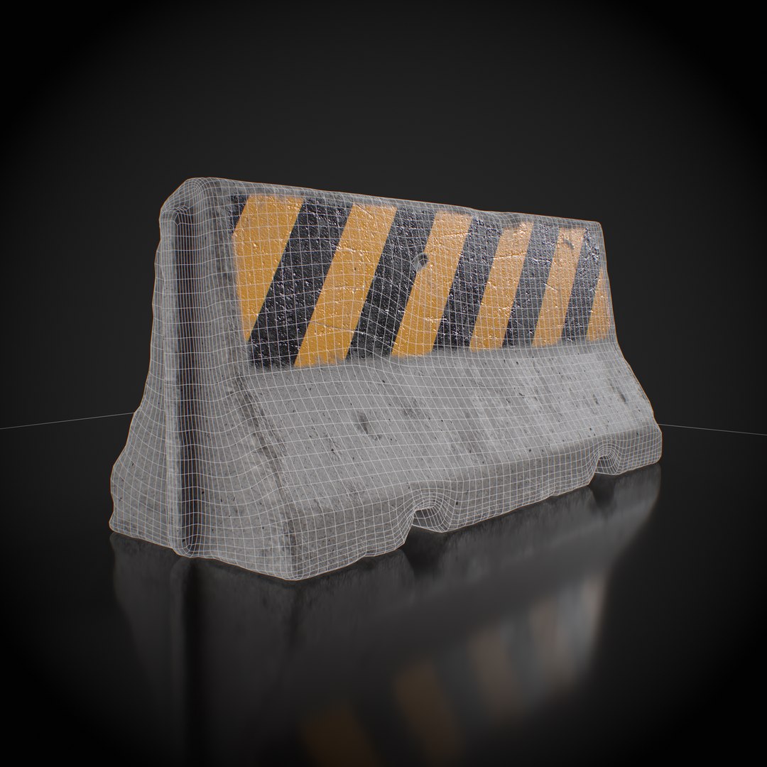 Concrete Barrier Blocking Road 3D Model - TurboSquid 2231786