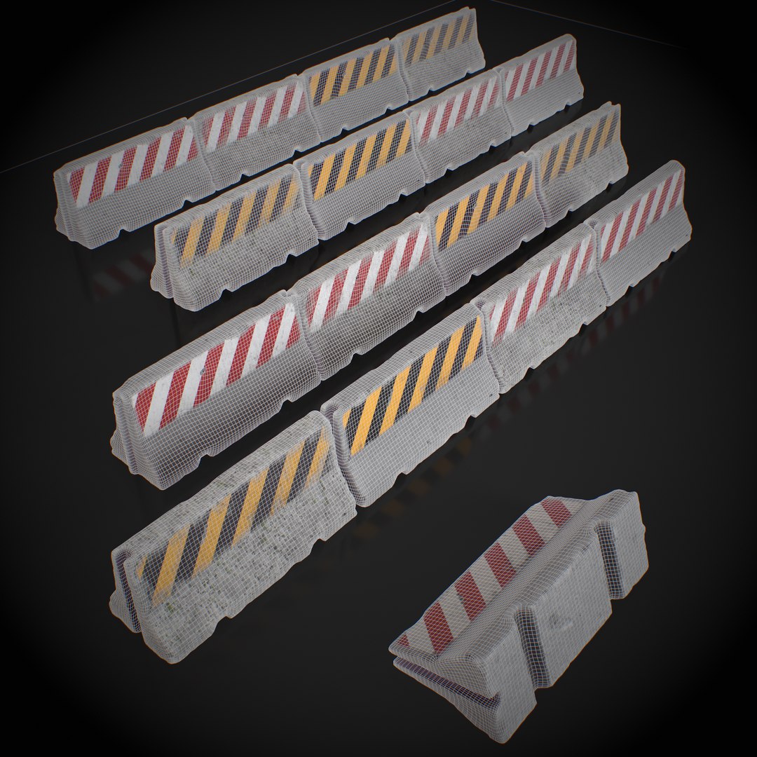 Concrete Barrier Blocking Road 3D Model - TurboSquid 2231786