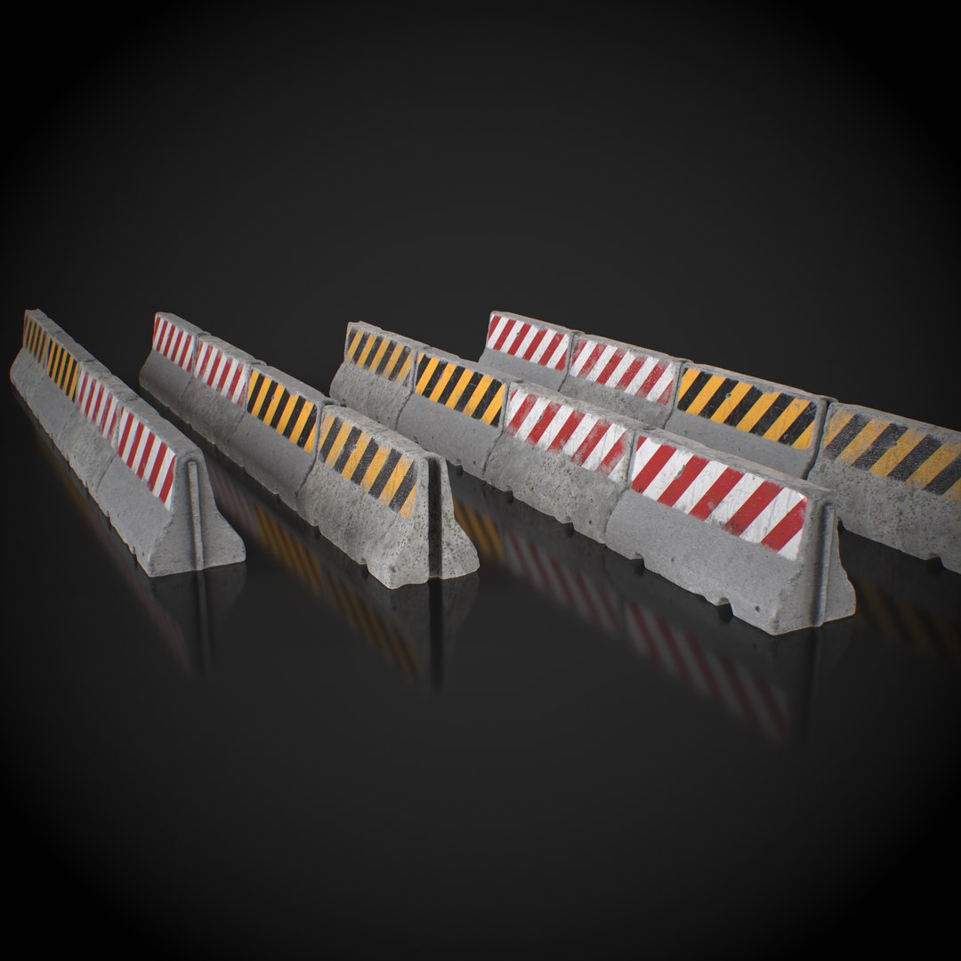 Concrete Barrier Blocking Road 3D Model - TurboSquid 2231786