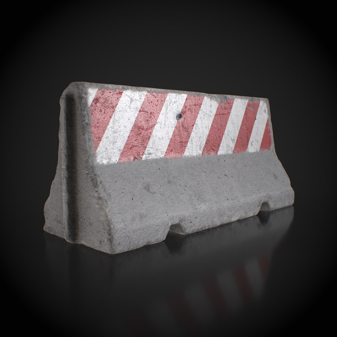 Concrete Barrier Blocking Road 3D Model - TurboSquid 2231786