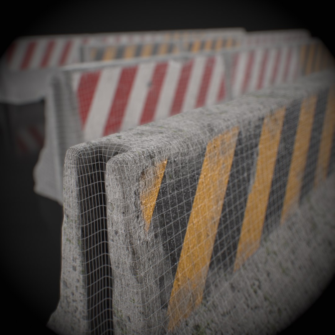 Concrete Barrier Blocking Road 3D Model - TurboSquid 2231786