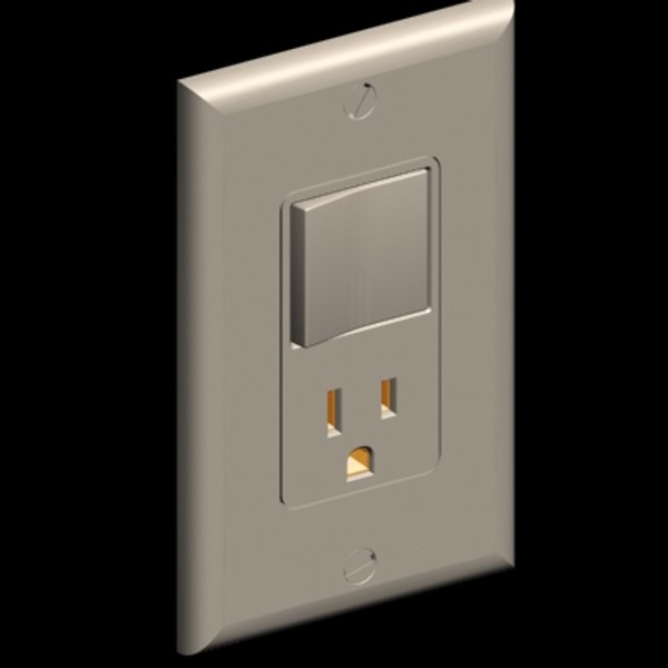 decora style combination wall outlet 3d model