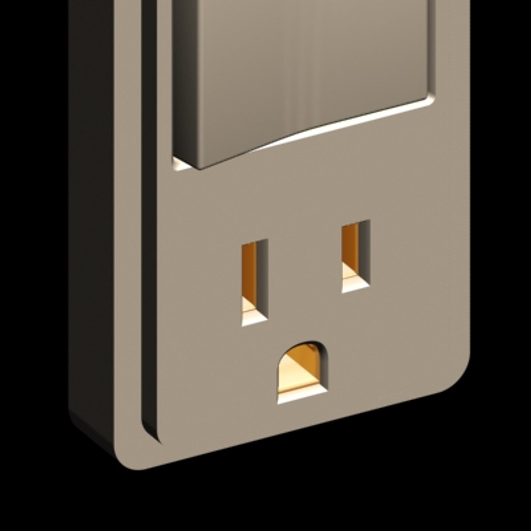 decora style combination wall outlet 3d model