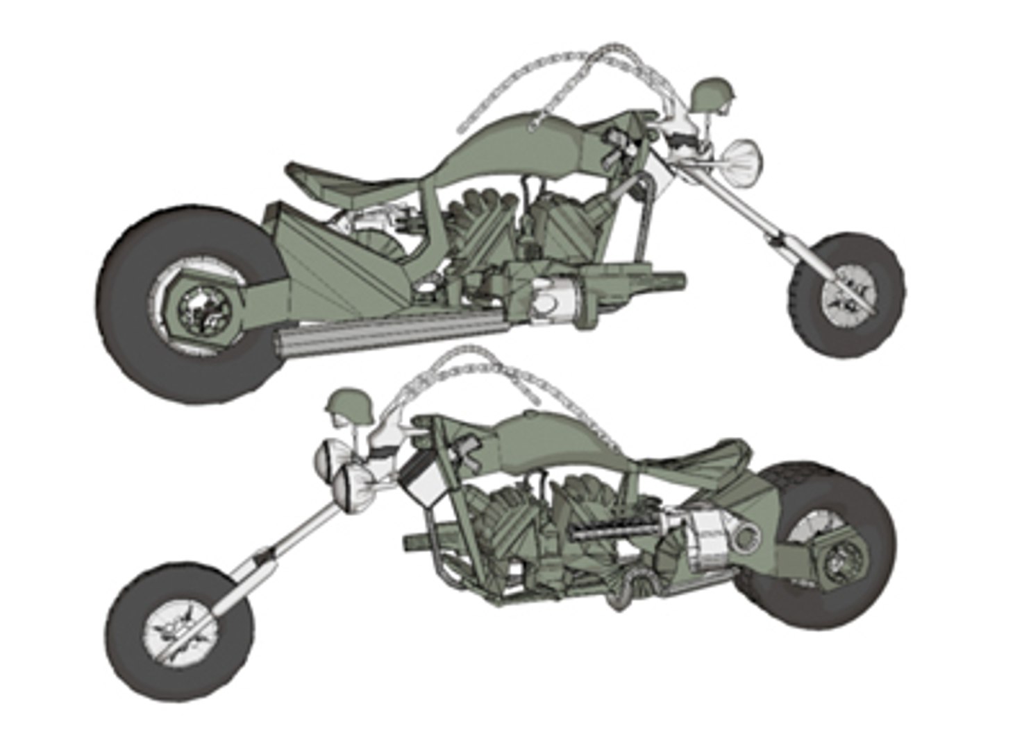 chopper launcher minigun 3d max