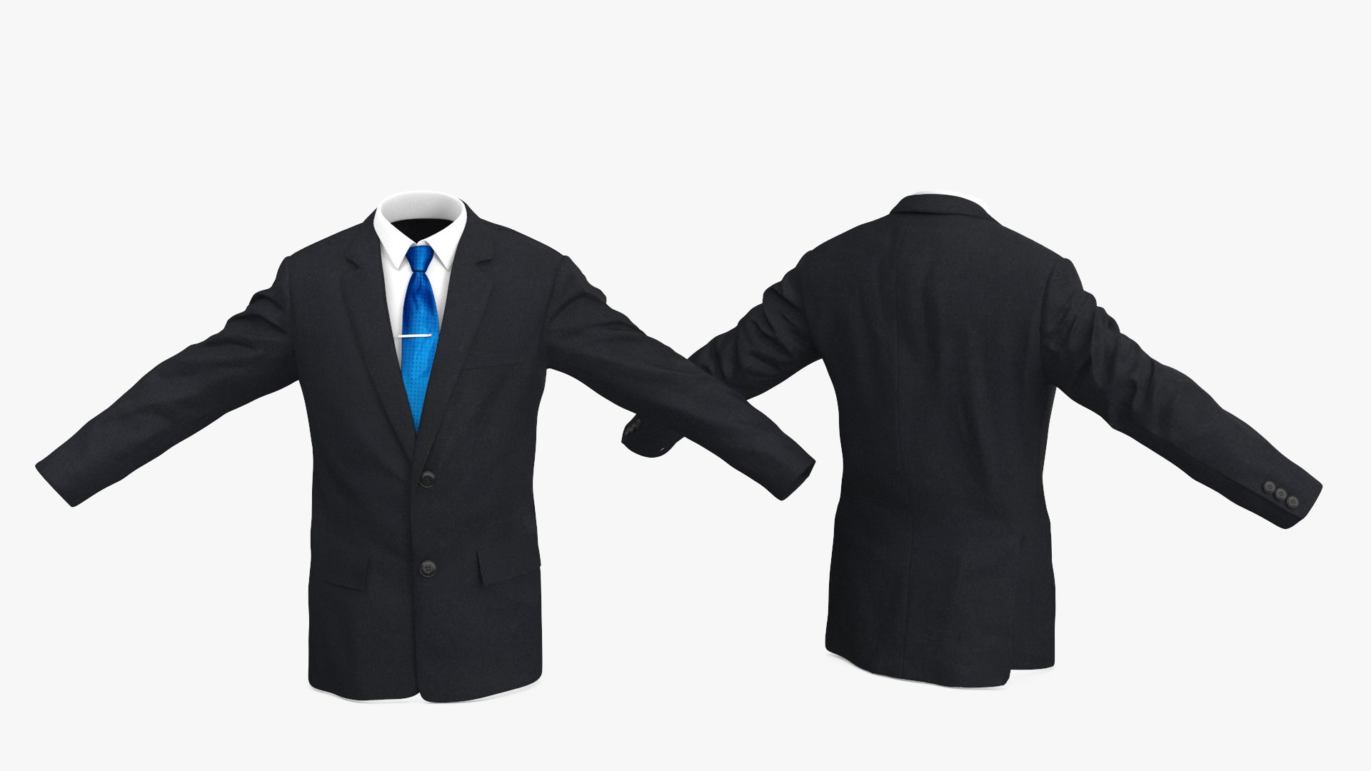 3D Business Uniform Jacket Suit Tie Model - TurboSquid 2230239