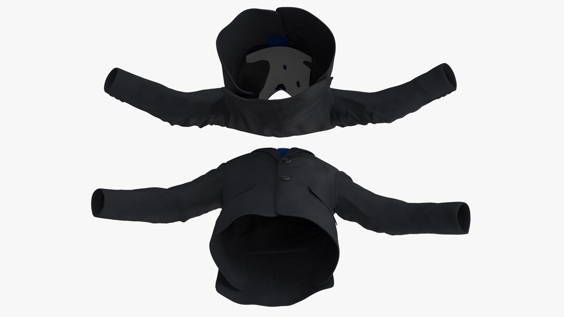 3D Business Uniform Jacket Suit Tie Model - TurboSquid 2230239