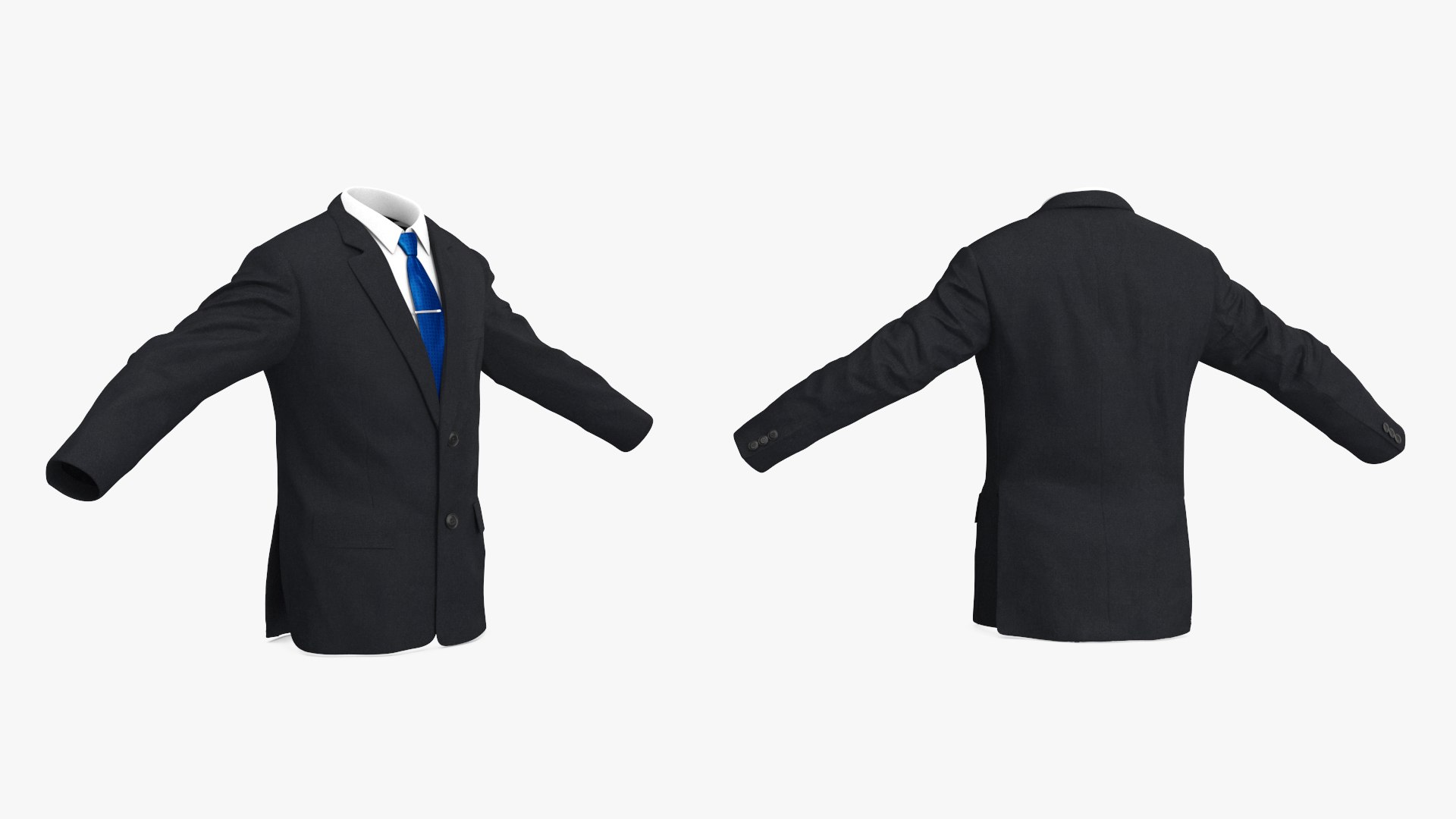 3D Business Uniform Jacket Suit Tie Model - TurboSquid 2230239