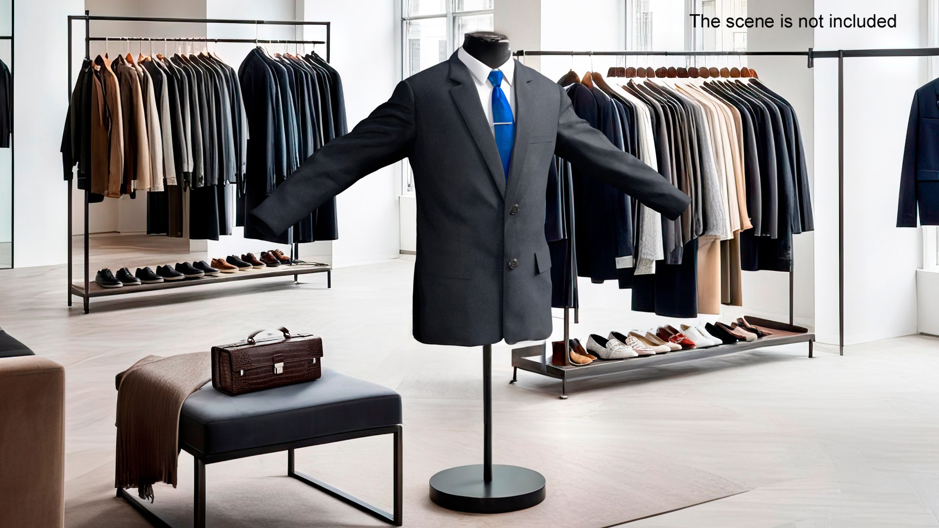 3D Business Uniform Jacket Suit Tie Model - TurboSquid 2230239