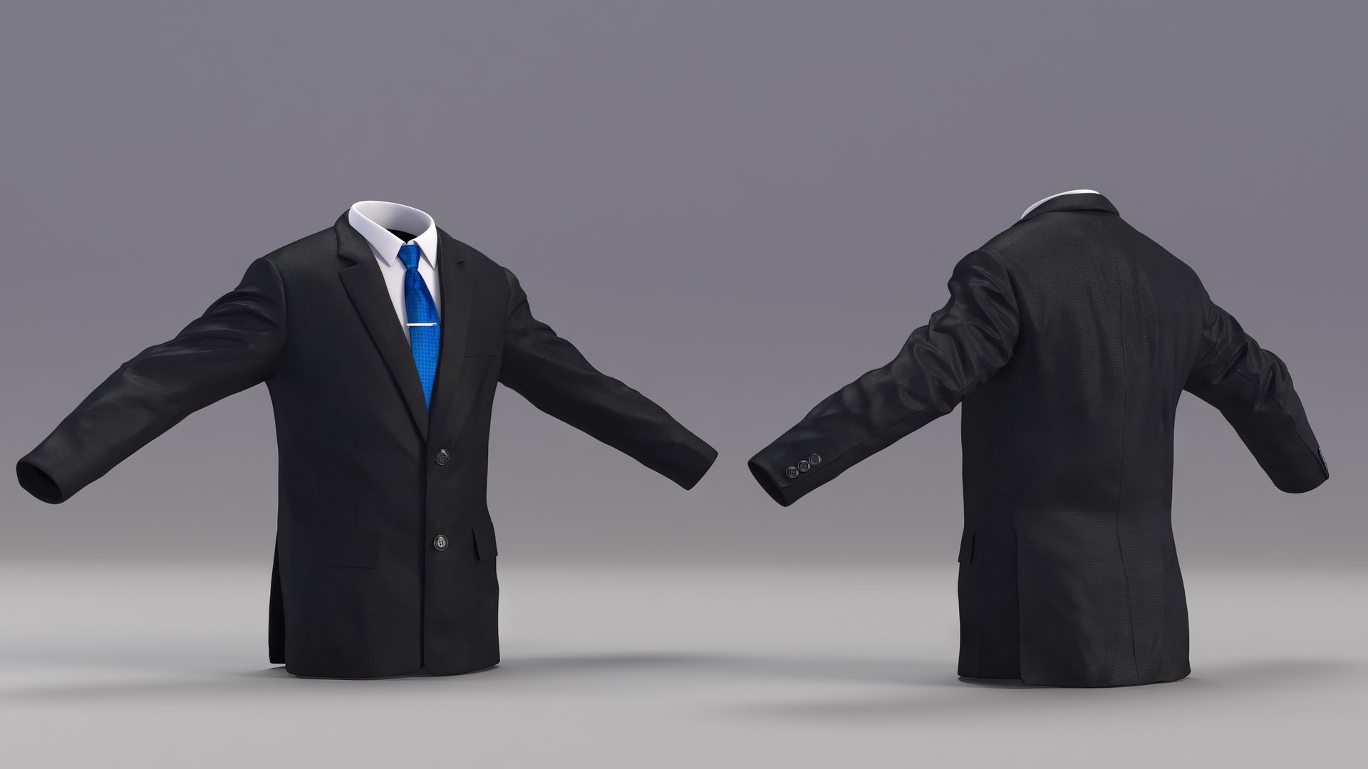 3D Business Uniform Jacket Suit Tie Model - TurboSquid 2230239