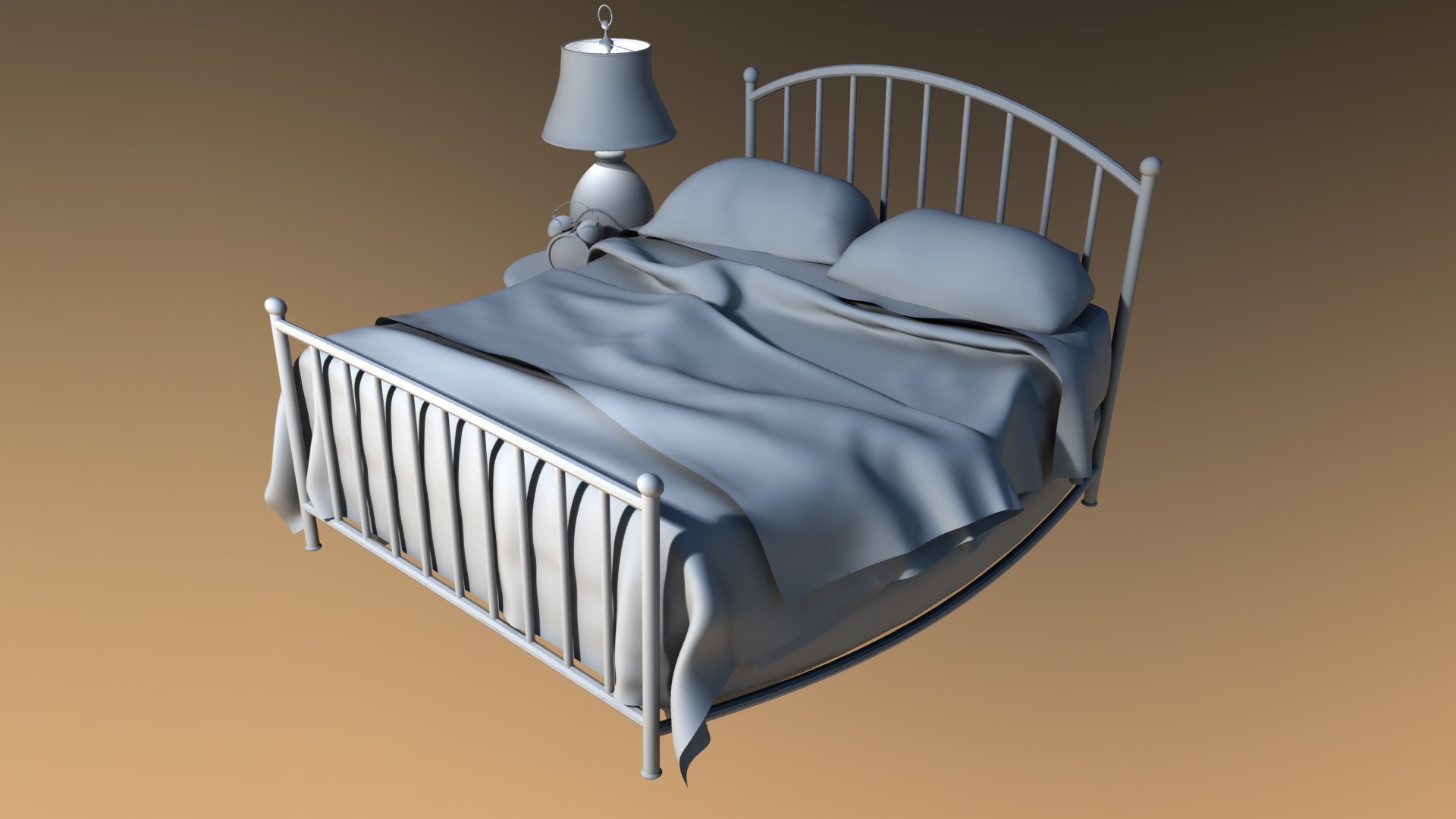 3d Stylized Bed Model