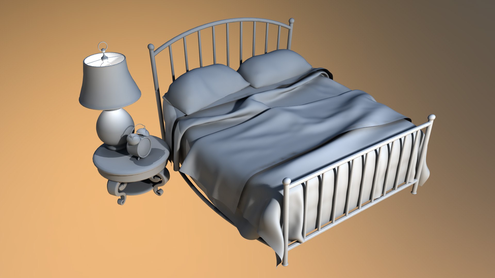 3d Stylized Bed Model