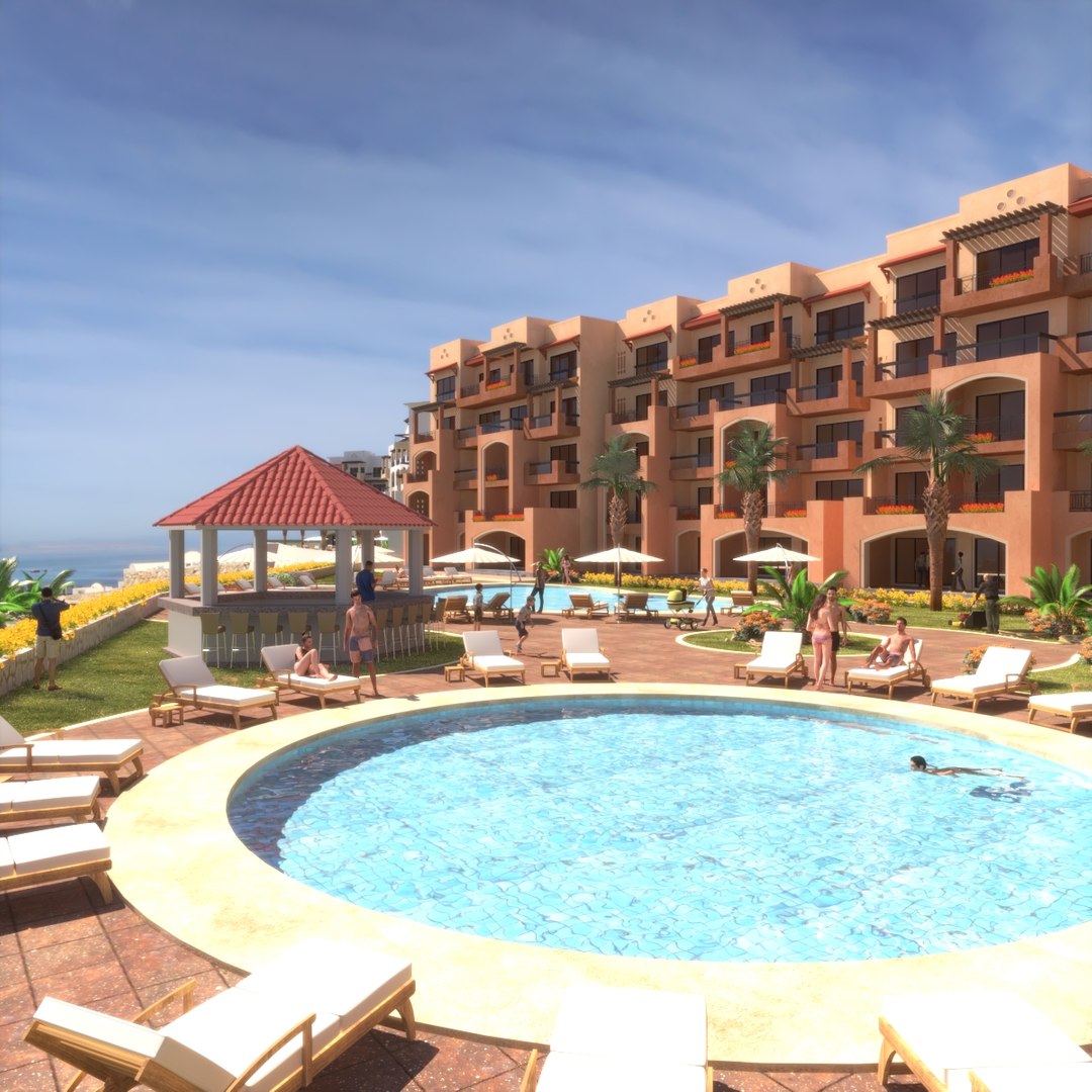 Resort Hotel 3D Model - TurboSquid 1968556