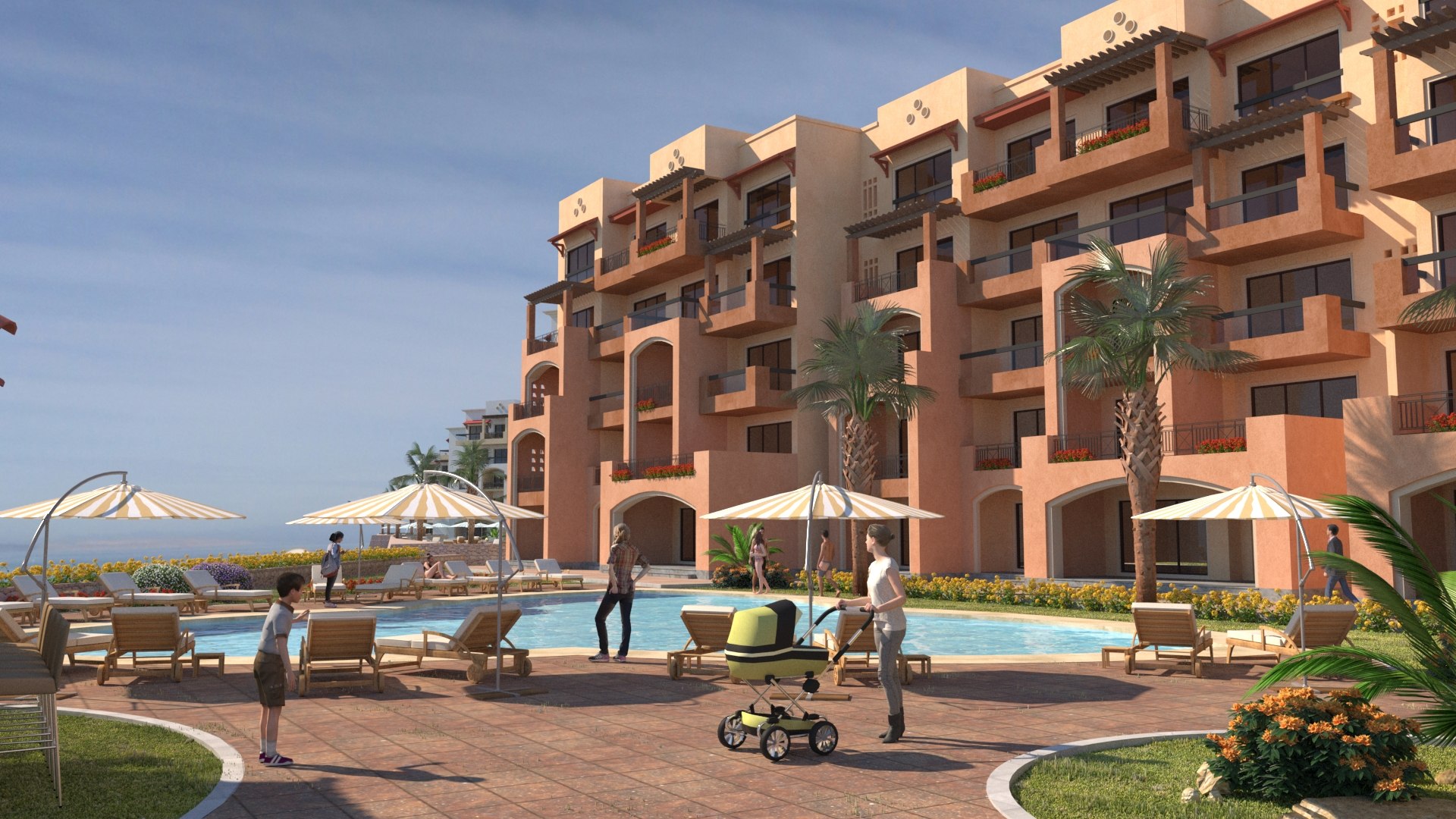 Resort Hotel 3D Model - TurboSquid 1968556