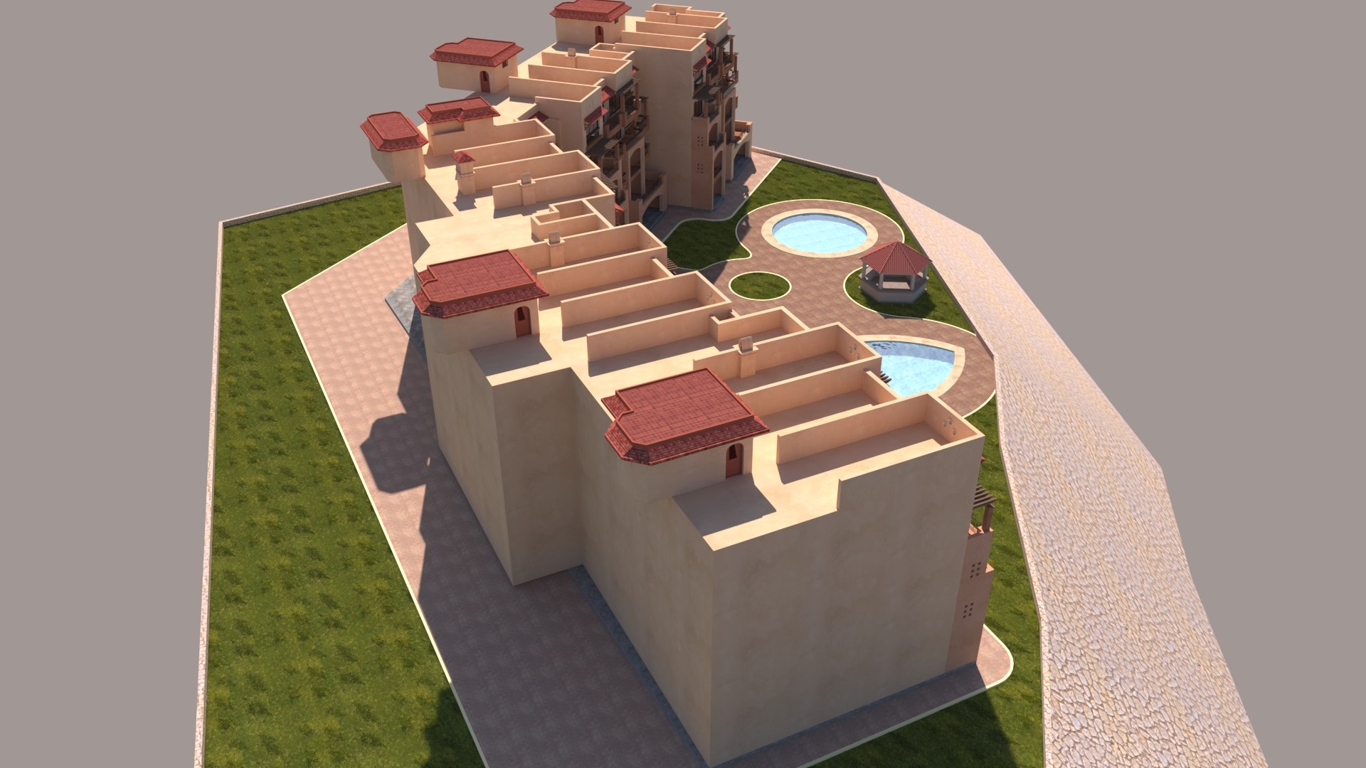 Resort Hotel 3D Model - TurboSquid 1968556