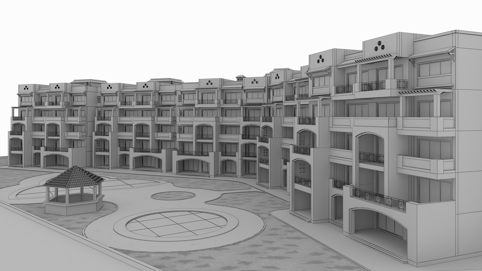 Resort Hotel 3D Model - TurboSquid 1968556