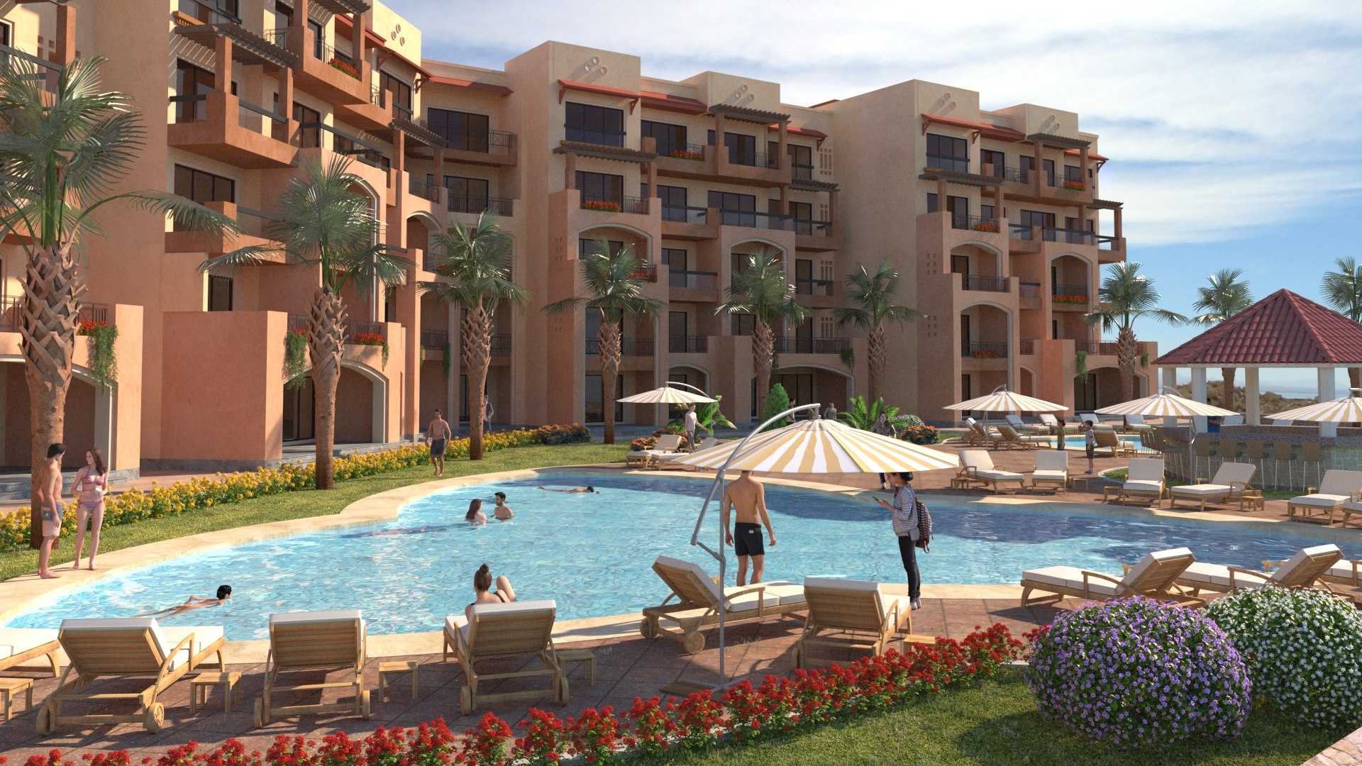 Resort Hotel 3D Model - TurboSquid 1968556