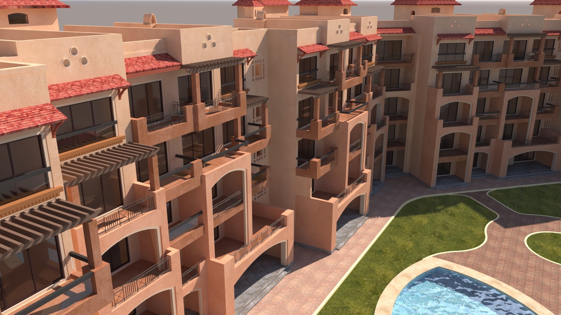 Resort Hotel 3D Model - TurboSquid 1968556