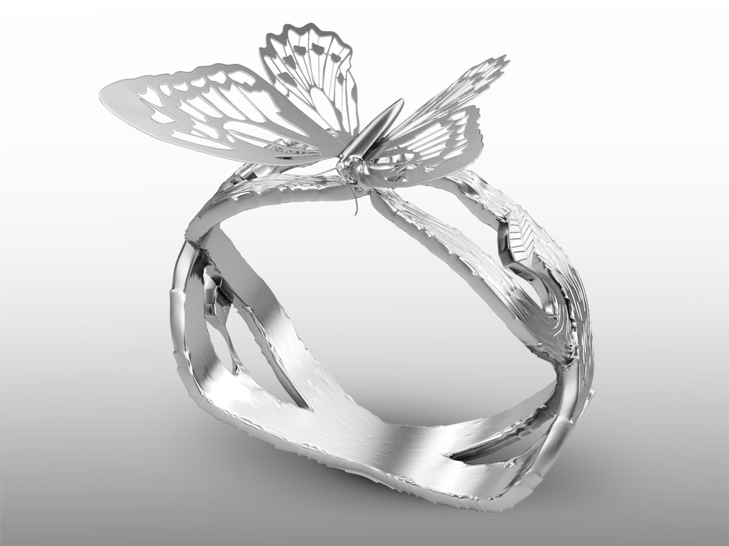 3d Butterfly Ring