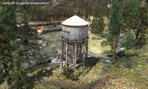 low-poly water tower 3d model