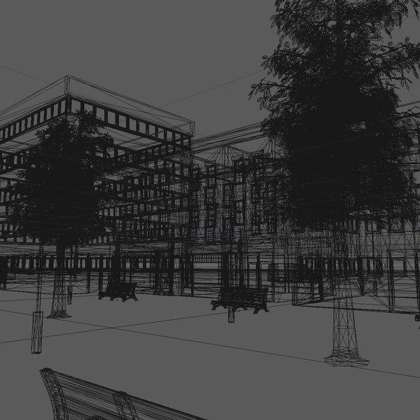 3d model shopping center street