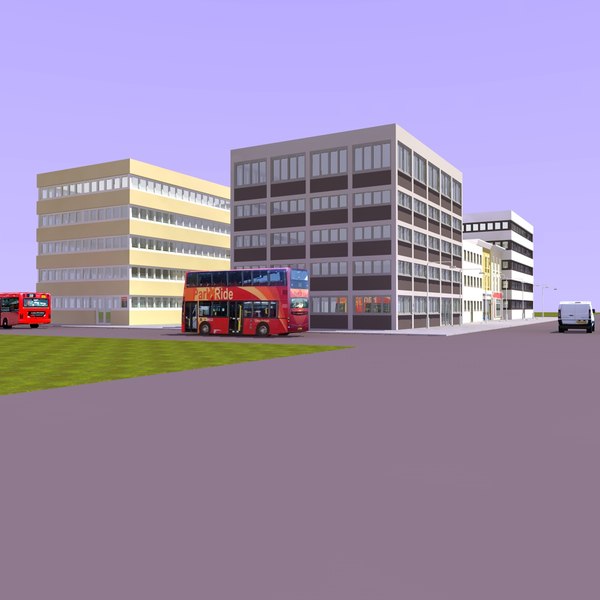 3d model shopping center street