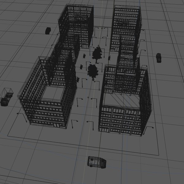 3d model shopping center street
