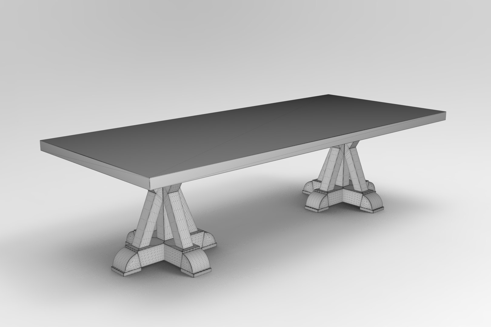 Portland Old Dining Table model - TurboSquid 1843870