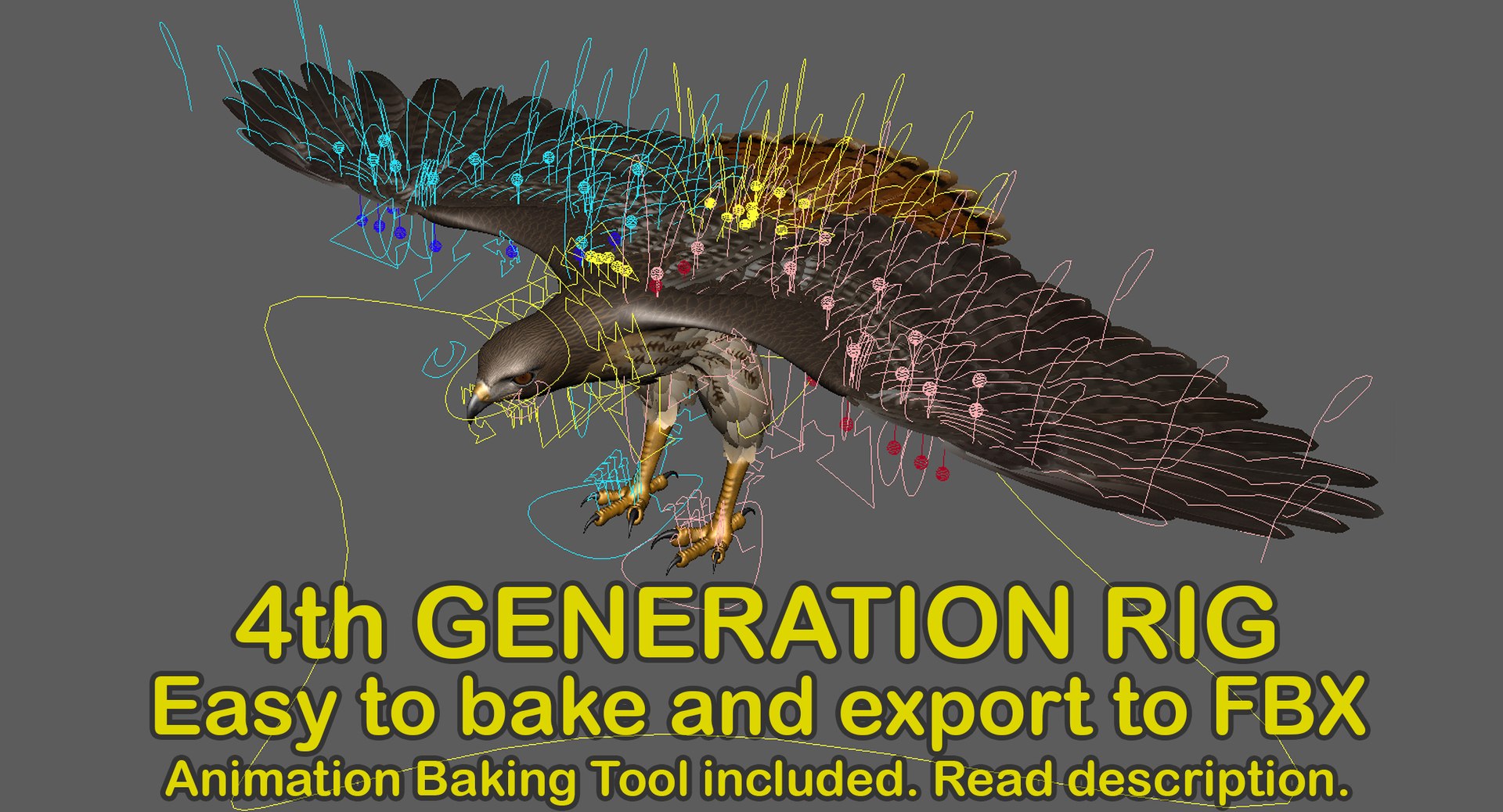 3D Model Rigged Red-tailed Hawk Tail - TurboSquid 1216250