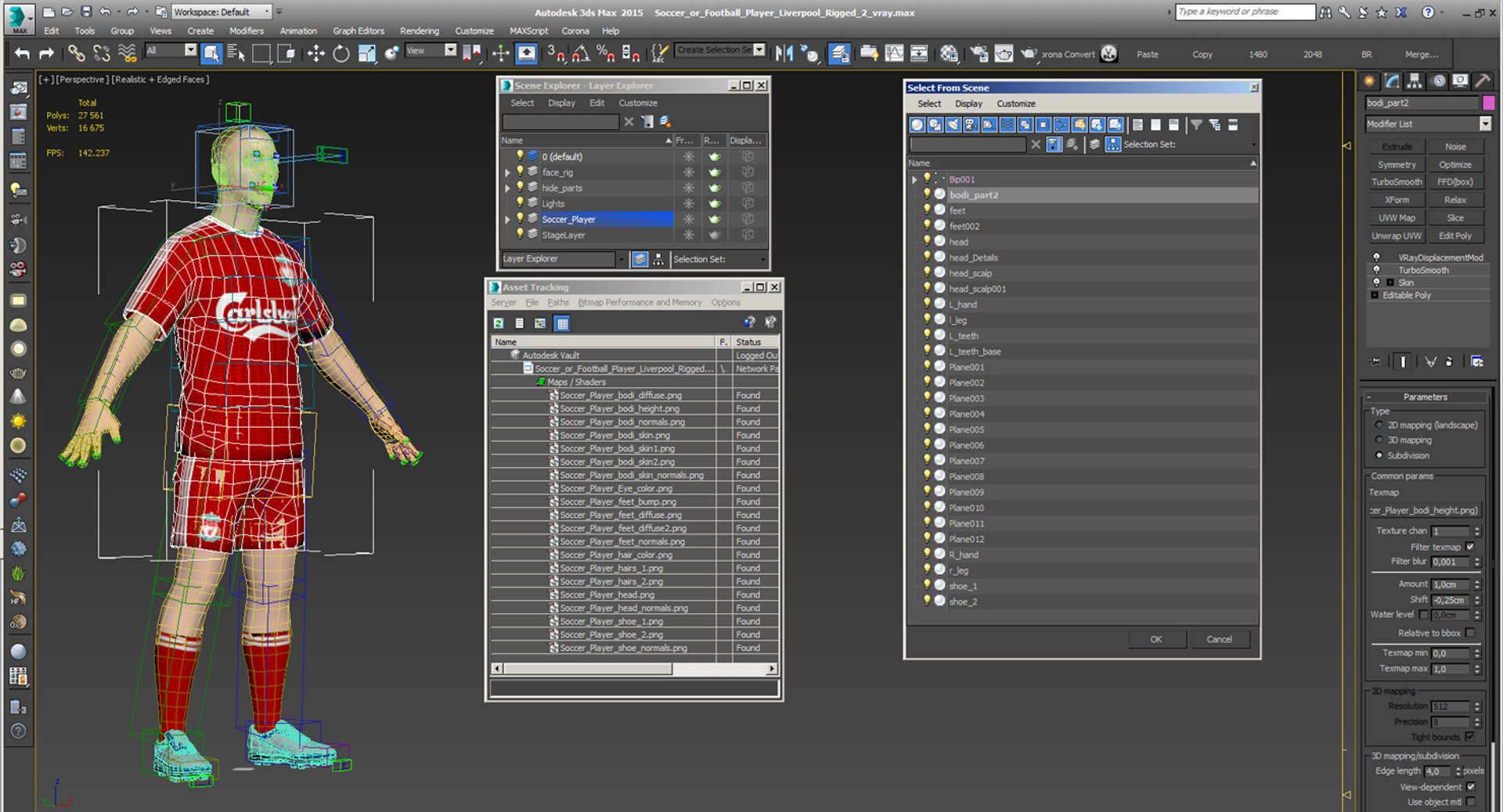 Soccer football player liverpool 3D model - TurboSquid 1314157