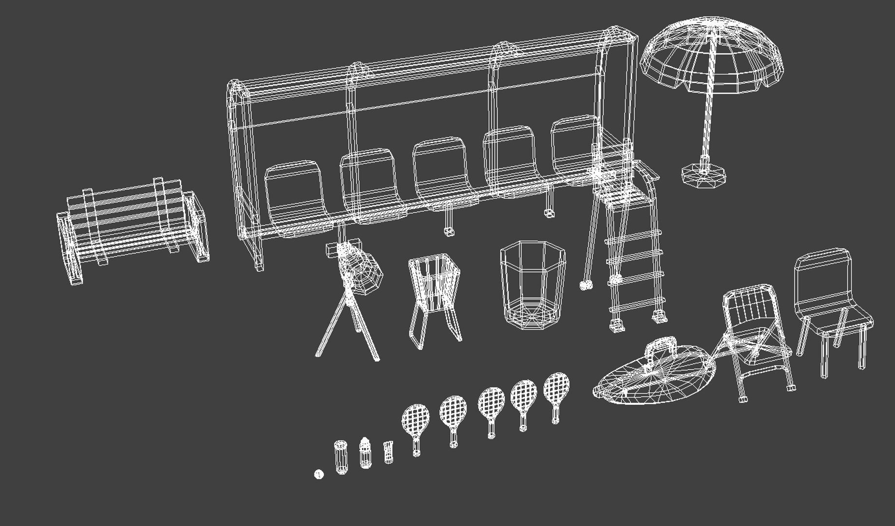 Low Poly Tennis Pack - Props 3D Model - TurboSquid 2115501