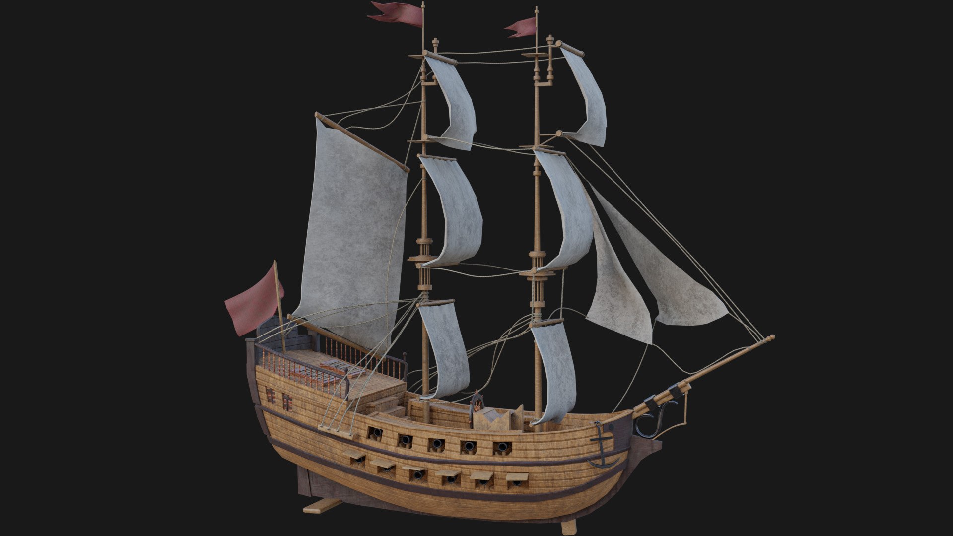 Sail Battleship 3D Model - TurboSquid 1787288
