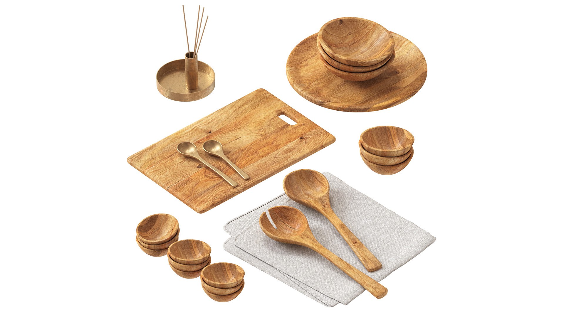 SET OF MANGO WOOD SALAD SERVERS Accessories 3D Model - TurboSquid 2273969