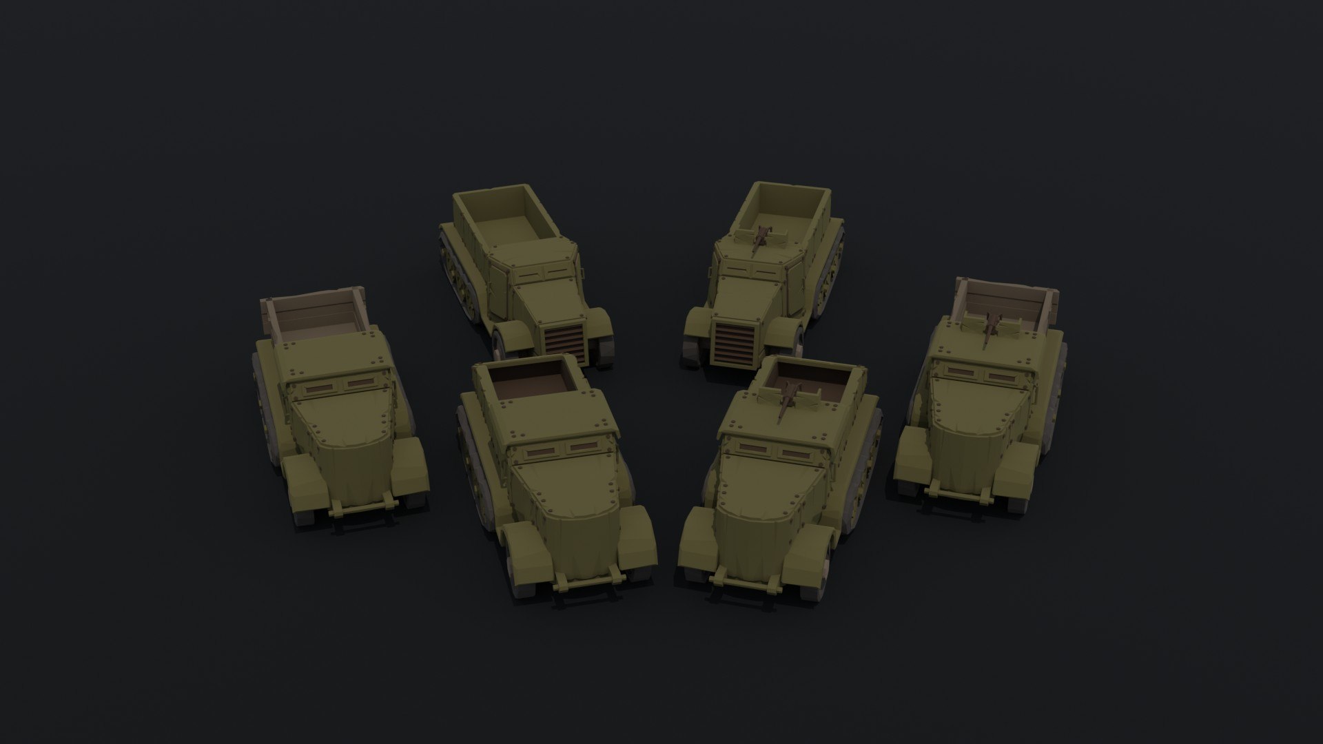 Low-poly Dieselpunk cartoon armored car kit 3D model - TurboSquid 1912764