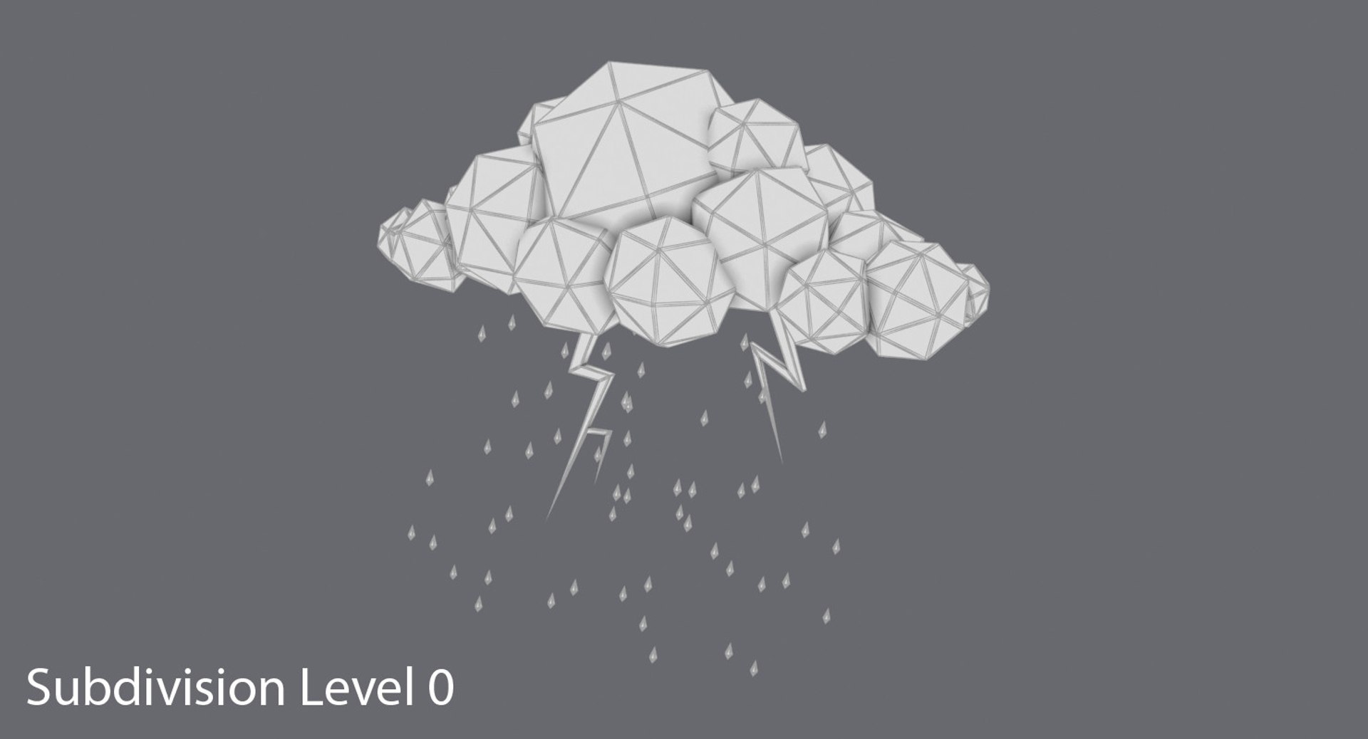 3d cloud storm lightning model