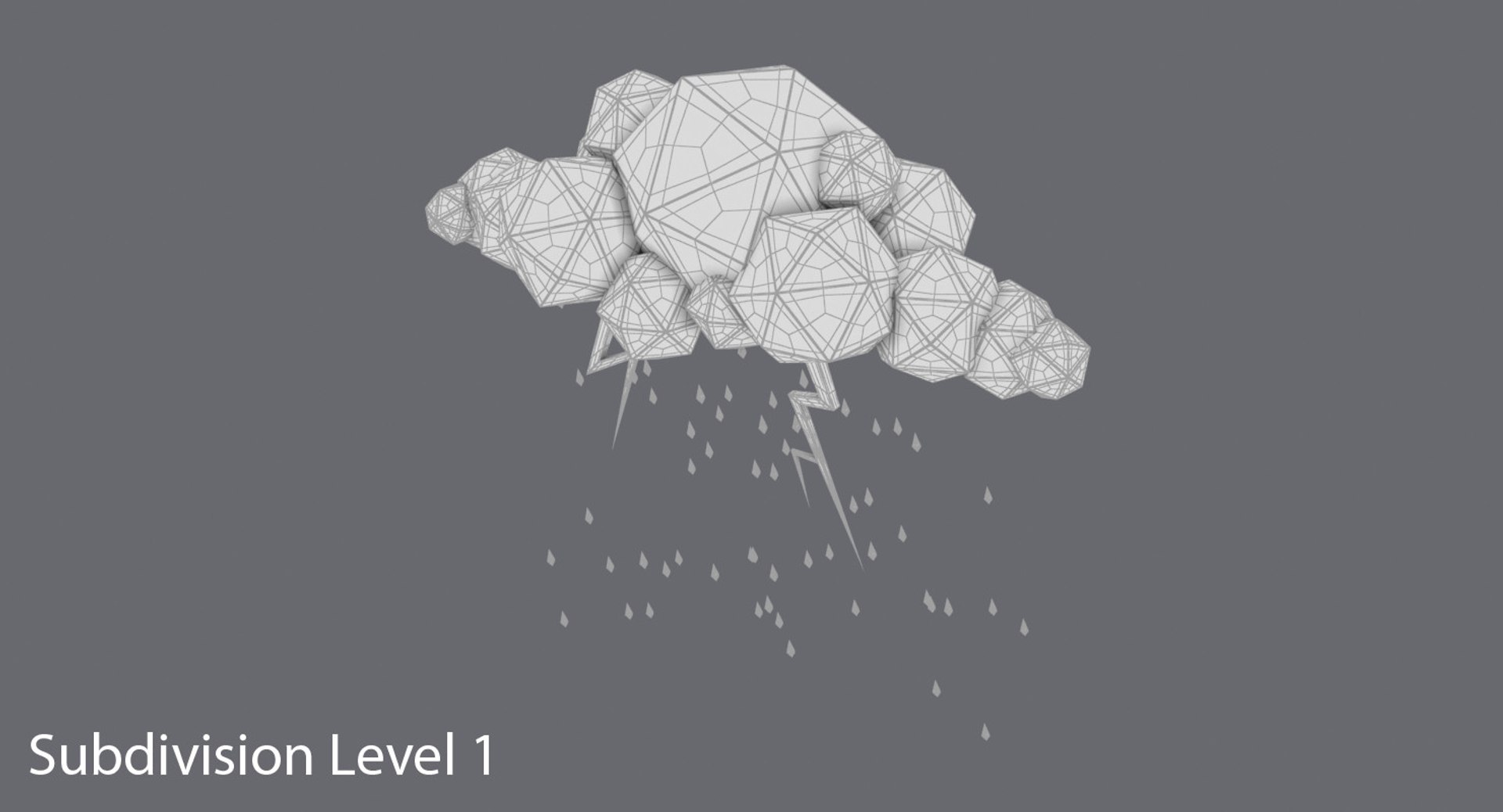 3d cloud storm lightning model
